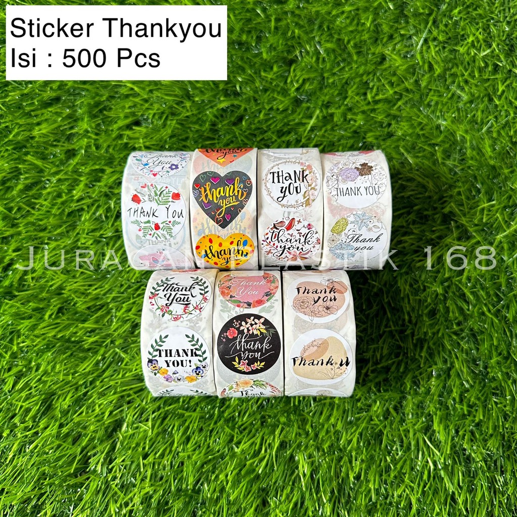 Jual Sticker Thankyou Roll Thankyou / Stiker Terima Kasih Isi 500 Pcs ...