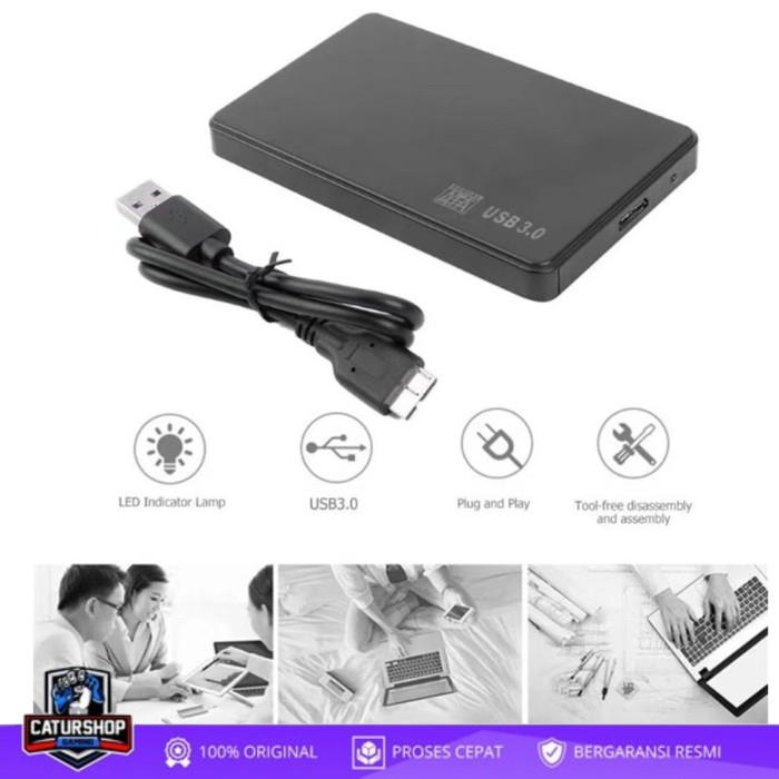 Jual External SSD HDD Enclosure 2.5 inch USB 3.0 Polos Hitam Tempat ...