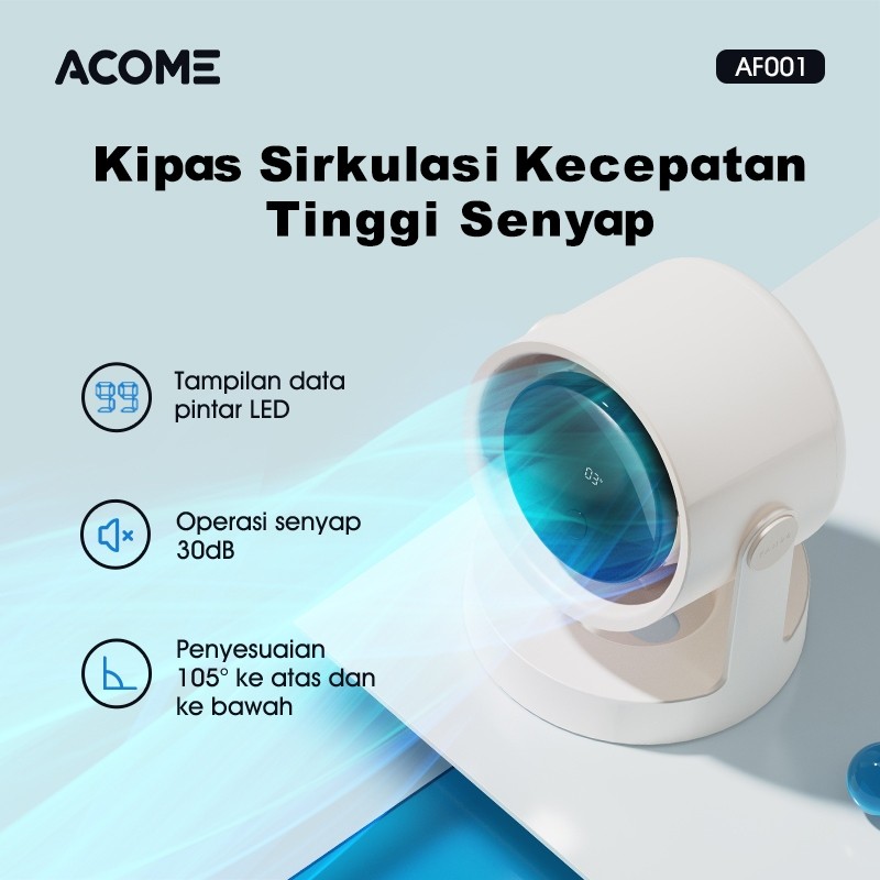 Jual ACOME AF001 Kipas Angin Mini Fan Portable Desktop USB LED 105° Rotatable - Garansi Resmi 1 ...