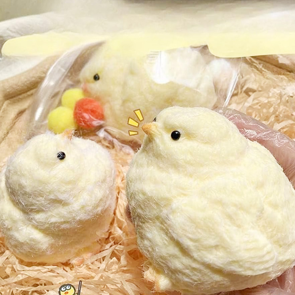 Jual Squishy Simulation Chicken Handmade Silicone Soft Flocked Little ...