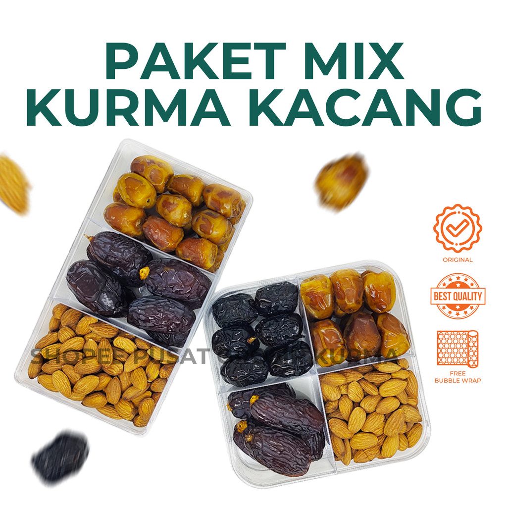 Jual Hampers Kurma Mix 4in1 / Paket Kurma Mix / Kurma Kacang 3in1 ...