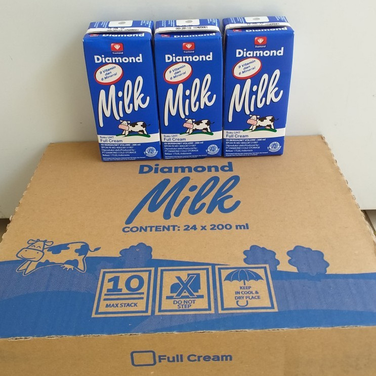 Jual Susu Diamond UHT Full Cream 200 ml Dus | Shopee Indonesia
