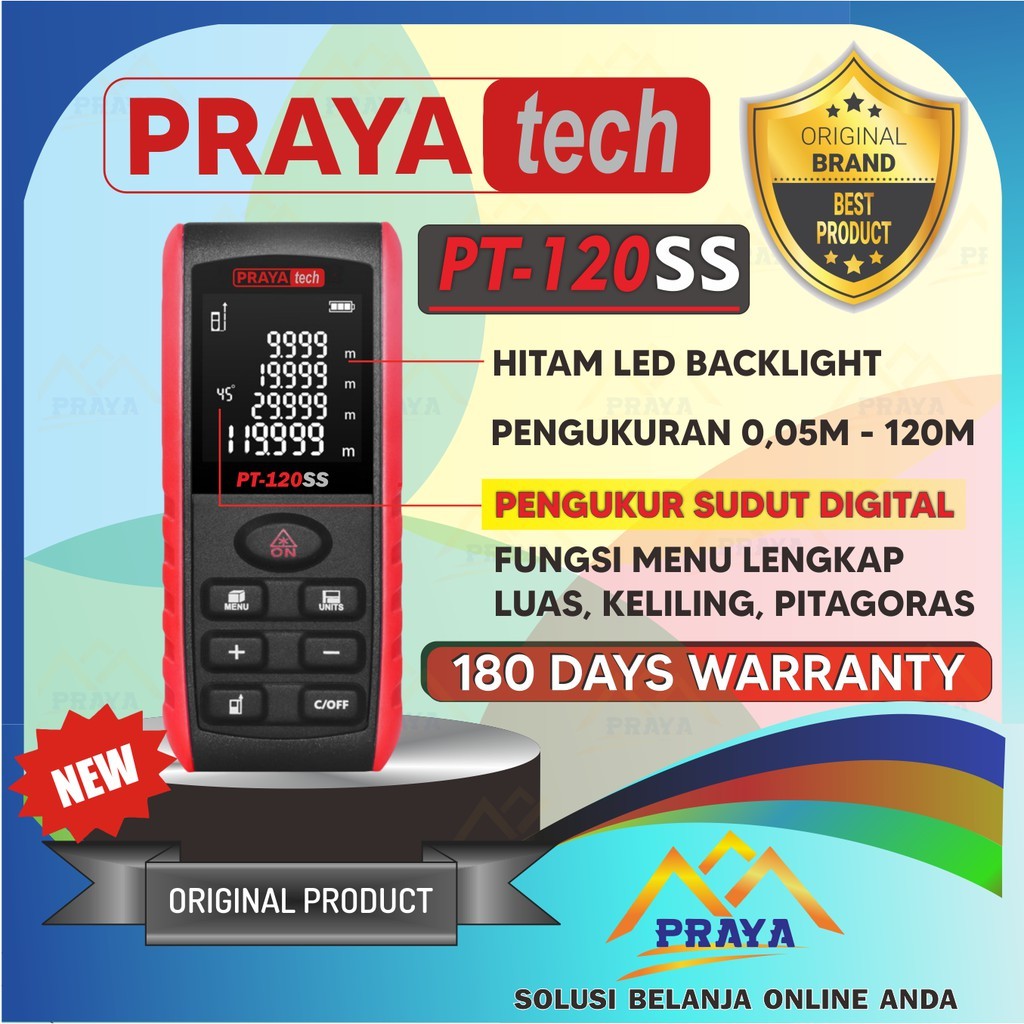 Jual LI88 laser distance meter / meteran laser PRAYATECH 40 meter alat ...
