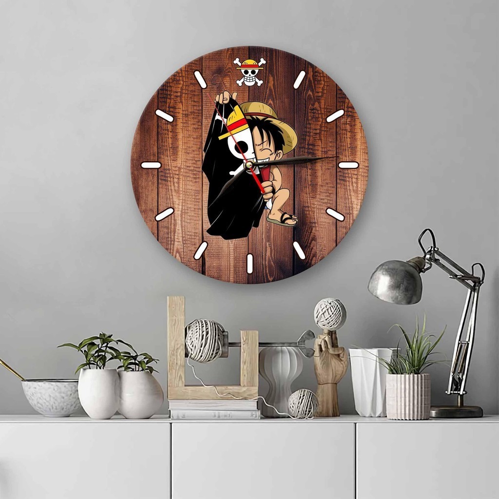 Jual JAM DINDING KAYU KAYU MDF ANIME ONEPIECE 003 - LUFFY001 ONE PIECE ...