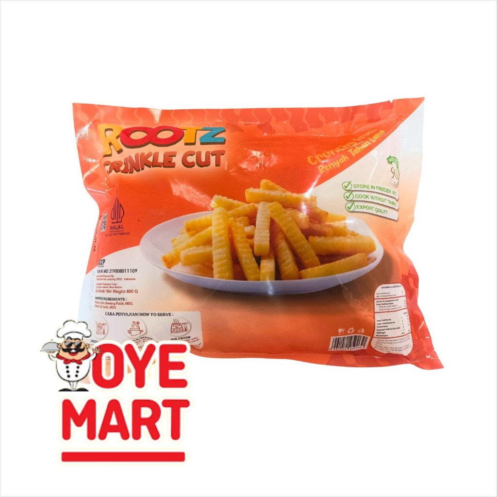 Jual ROOTZ FROZEN CRINKLE CUT 400GR /CASSAVA SINGKONG FROZEN | Shopee ...