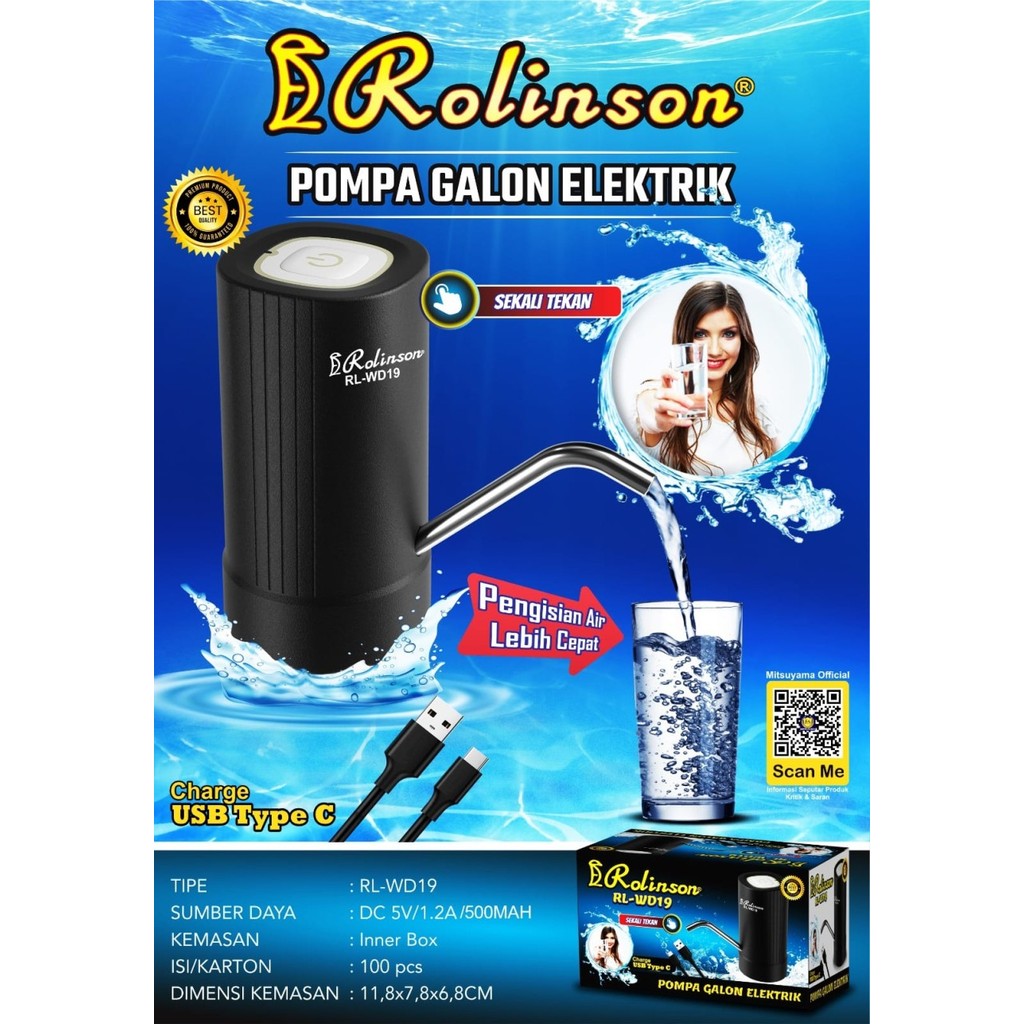 Jual POMPA AIR GALON ROLINSON WD19 | Daya 5 Watt Pompa Air Rolinson ...