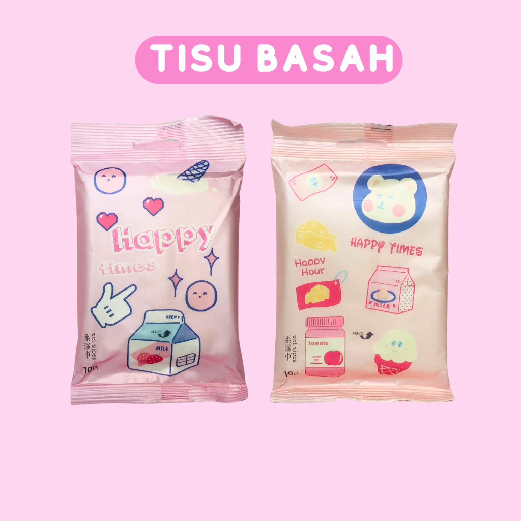 Jual Tissue Basah Impor Kemasan Sachet Motif Happy 10-001 Tisu Basah ...