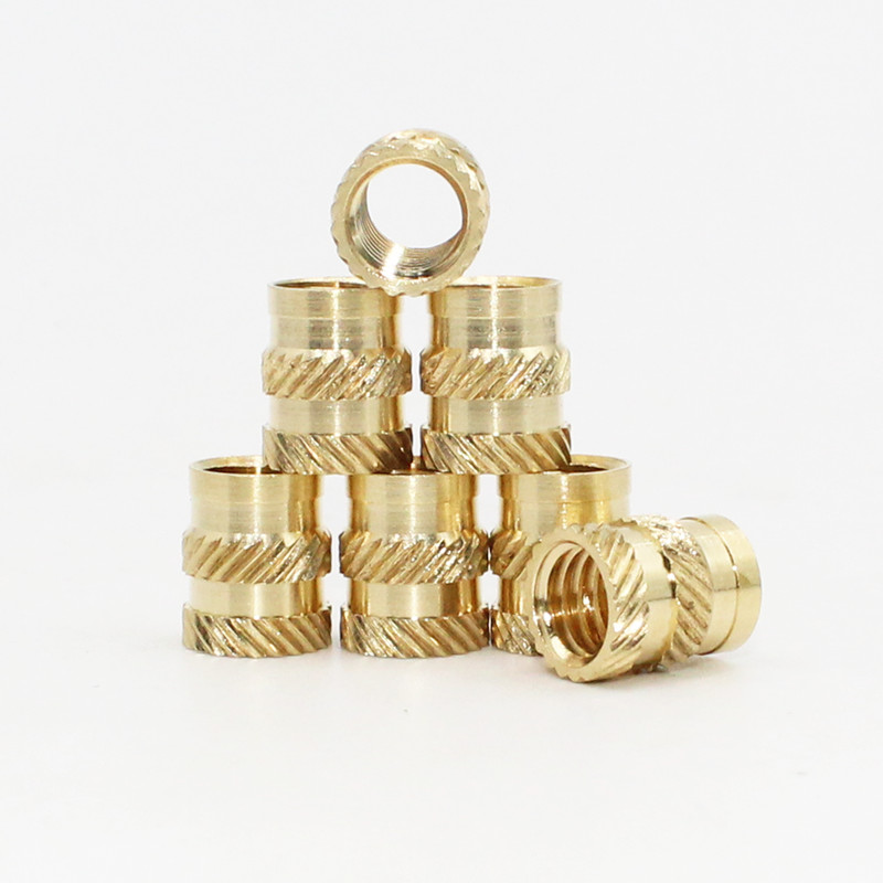 Jual M2 M2.5 M3 M4 M5 M6 Brass Heat Set Insert Nut Hot Melt Nutinsert Thread Knurled Double ...