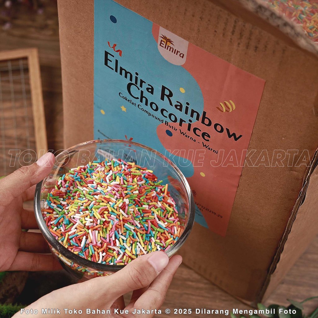 Jual Elmira Meises Warna-Warni 500gr Chocorice Compound RAINBOW Cokelat ...