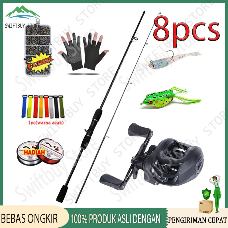 Jual (Beli 1 Dapat 7)Joran Pancing Set Dengan Bahan Serat Karbon 1.6M/1.8M/2.1M/2.4M Joran ...