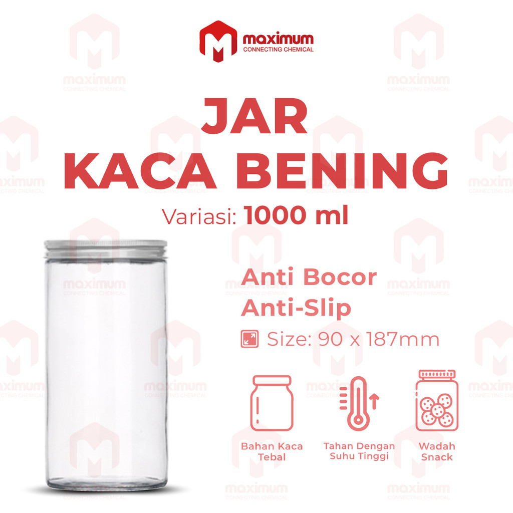 Jual Jar Kaca Bening 200ML 400ML 500ML 750ML Bulat Tutup Aluminium ...