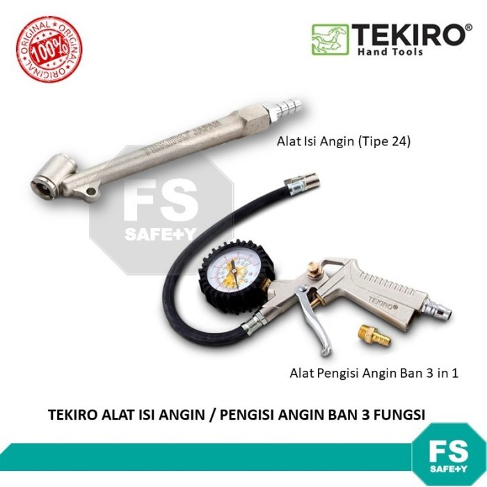 Jual Tekiro Alat Isi Angin Ban 3 Fungsi Air Chuck Tire Pressure Gauge ...