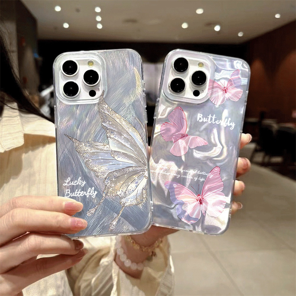 Jual Pink Ripple Butterfly IMD Case for OPPO A3X A60 A79 A18 A38 A78 A58 Reno 8T A57 2022 A17 ...