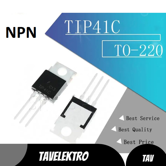 Jual TRANSISTOR NPN POWER AMPLIFIER TIP41 TIP41C TO-220 POWER 6A 100V ...
