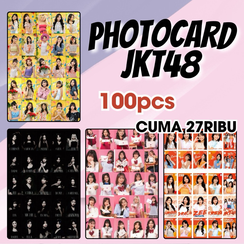 Jual [100PCS] PHOTOCARD JKT48 randem sesuai stok total 50 tema cetak 2 sisi bolak balik | Shopee ...