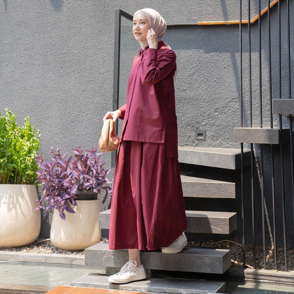 Jual MANA SET KULOT MAROON / SETELAN MUSLIM WANITA / STELAN MUSLIMAH ...
