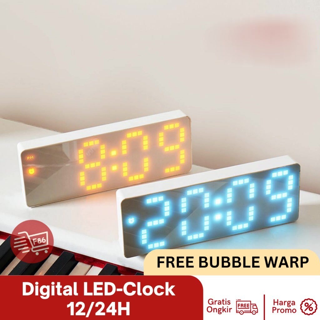 Jual Jam Meja Digital Alarm Led 3 Tingkat Pengaturan Kecerahan Waktu ...