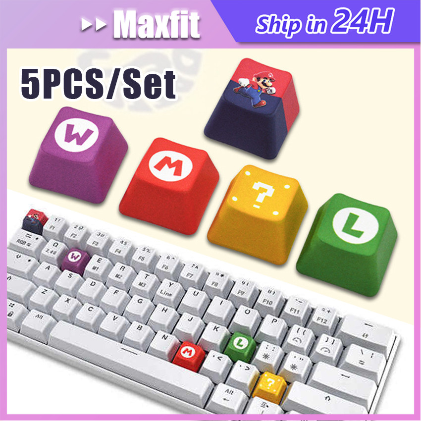 Jual 5Pcs Keycaps Mario keyboard mekanikal PBT Key Caps Mechanical ...