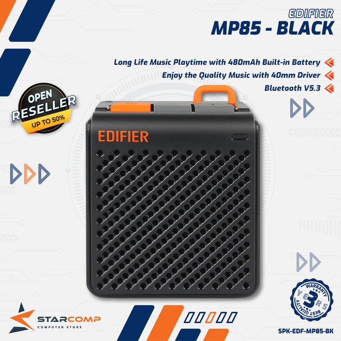 Jual EDIFIER MP85 Portable Bluetooth Speaker Mini - Black | Shopee ...