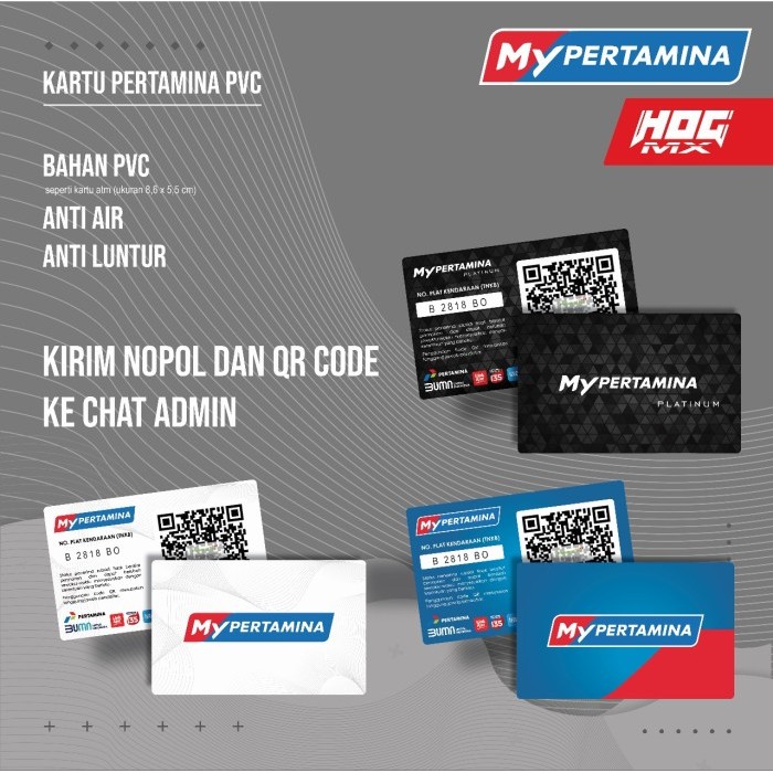 Jual Cetak Kartu My Pertamina Custom Bahan PVC Print UV Awet Anti Air dan Tidak Luntur Kualitas ...