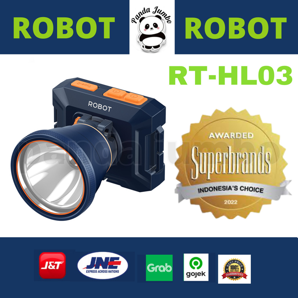 Jual ROBOT RT-HL03 Rechargeable High Brightness Head Light (PJ ...