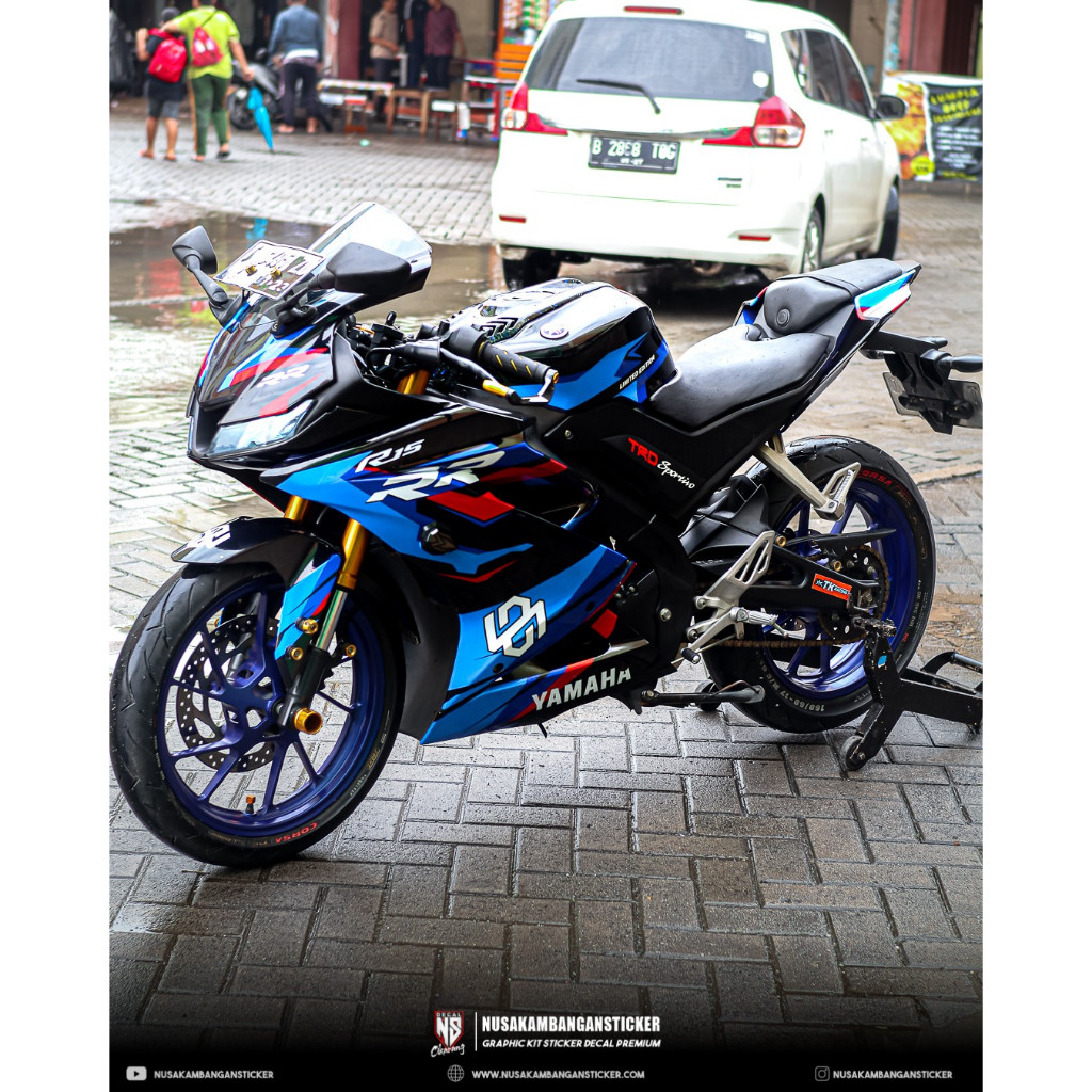 Jual DECAL STICKER R15 V3 HITAM GRAFIS BIRU MERAH FULL BODY | Shopee ...