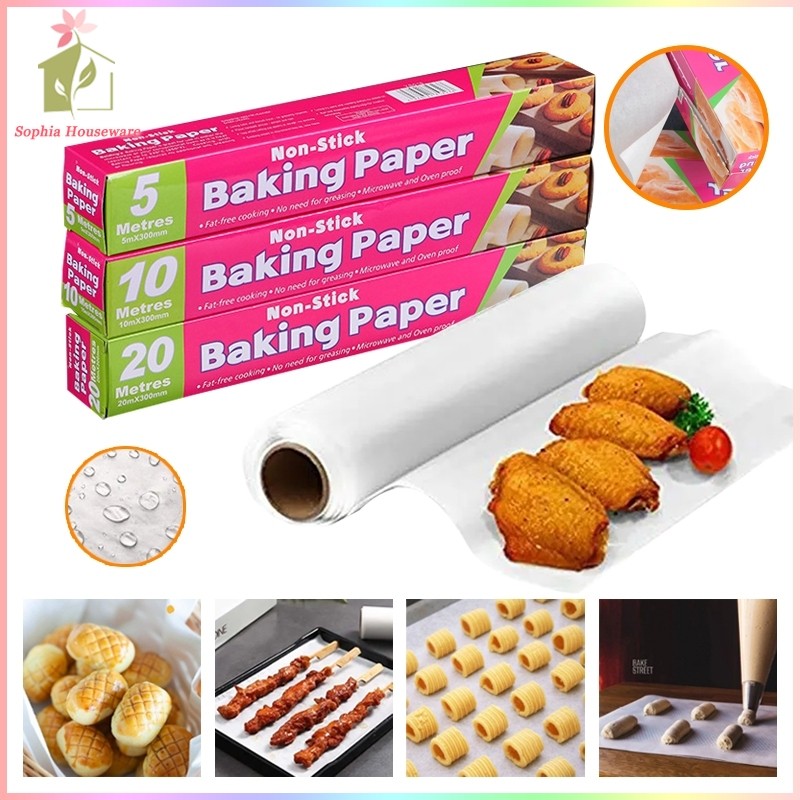 Jual 5/10/20M Kertas Roti / Baking Paper / Alas Roti Non-Stick / Kertas ...