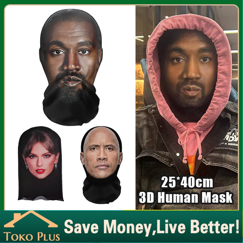 Jual 3D Topeng Halloween Cosplay Kanye/Taylor/Johnson 3D Seamless Magic ...