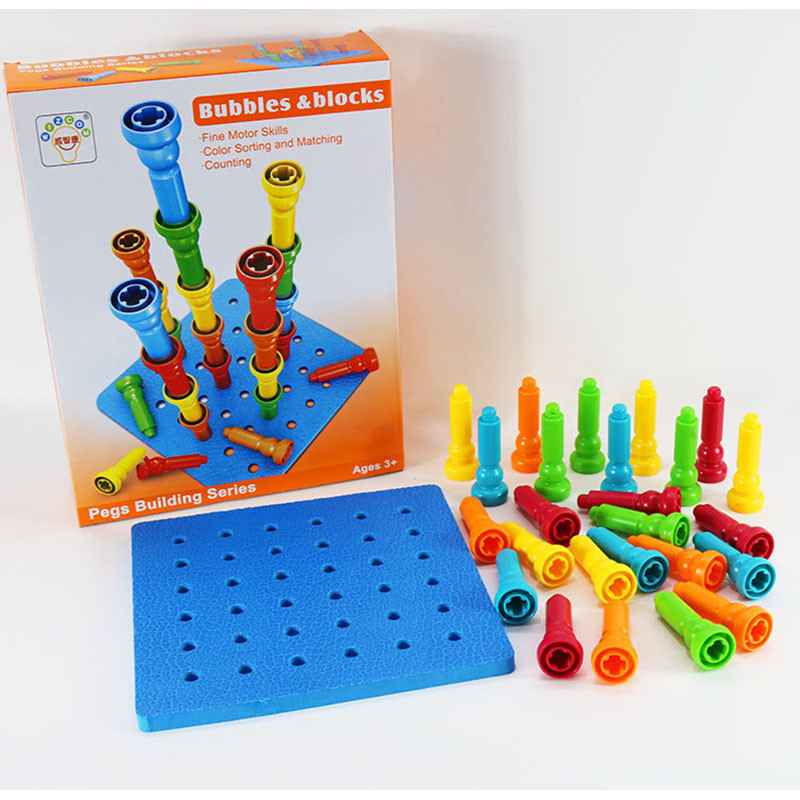 Jual Pegboard Montessori Therapy Fine Motor Skills Pegs Building Series ...