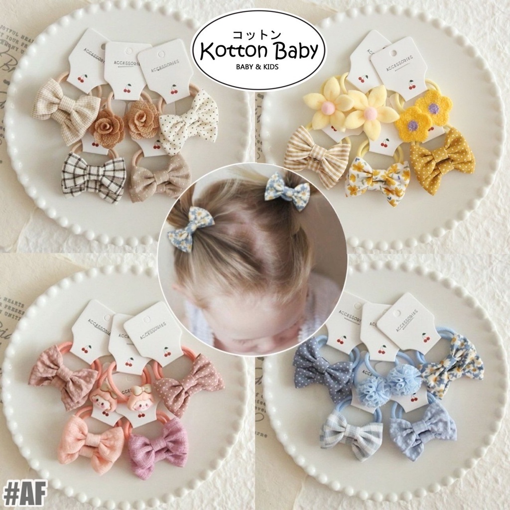 Jual (5psg) Set Ikat rambut | Pita Karet Rambut | bayi anak import ...