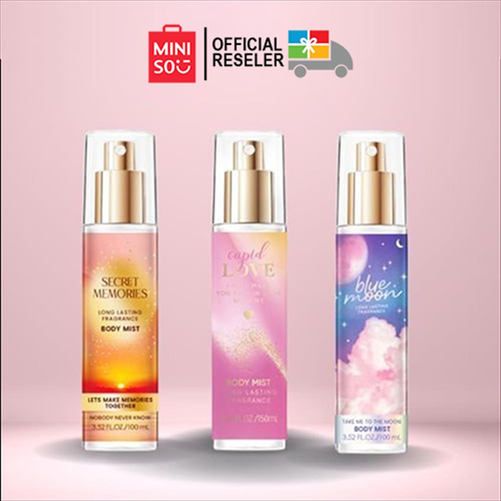Jual MINISO Body Mist Blue Moon / Secret Memories / Cupid Love 100ml ...