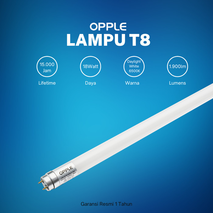 Jual OPPLE Lampu LED T8 Utility Double End 1200mm 18 Watt Putih | Shopee Indonesia