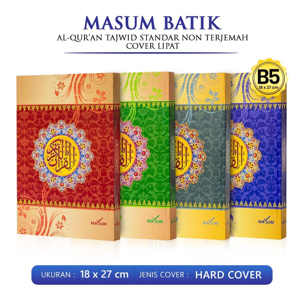 Jual Al Quran Besar Jumbo 18 x 27 Cm / Al quran Tajwid Masum B5 Alquran ...