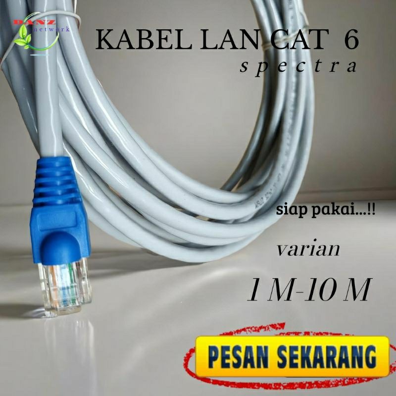 Jual KABEL LAN UTP CAT 6 SPECTRA 1 METER- 10 METER SIAP PAKAI | Shopee ...