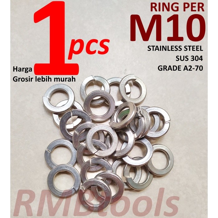 Jual M10 RING PER STAINLESS STEEL SUS 304 A2-70 SPRING WASHER PLATE M10 ...