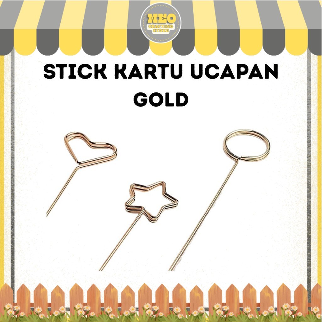 Jual Stick Kartu GOLD Buket Bunga / Stick Card Love & Bulat / Holder ...