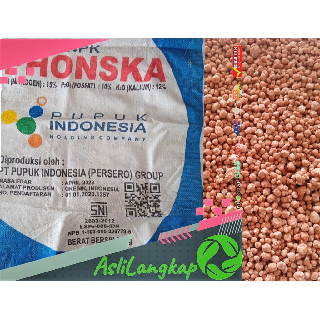 Jual PUPUK NPK PHONSKA BERWARNA MERAH (SUB) REPACK 1 KG | Shopee Indonesia