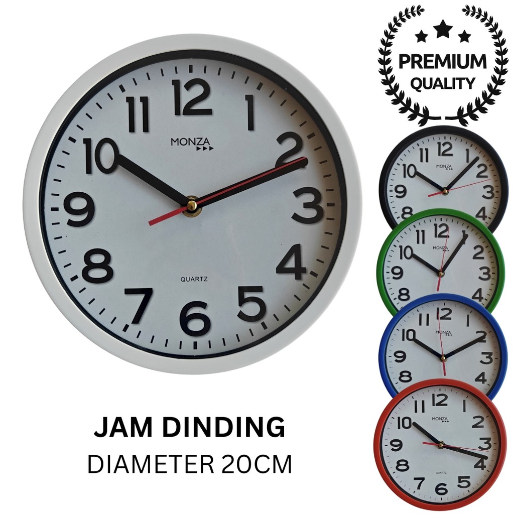 Jual Jam Dinding Diameter Kecil 20cm Monza M2 Murah Bergaransi Polos ...