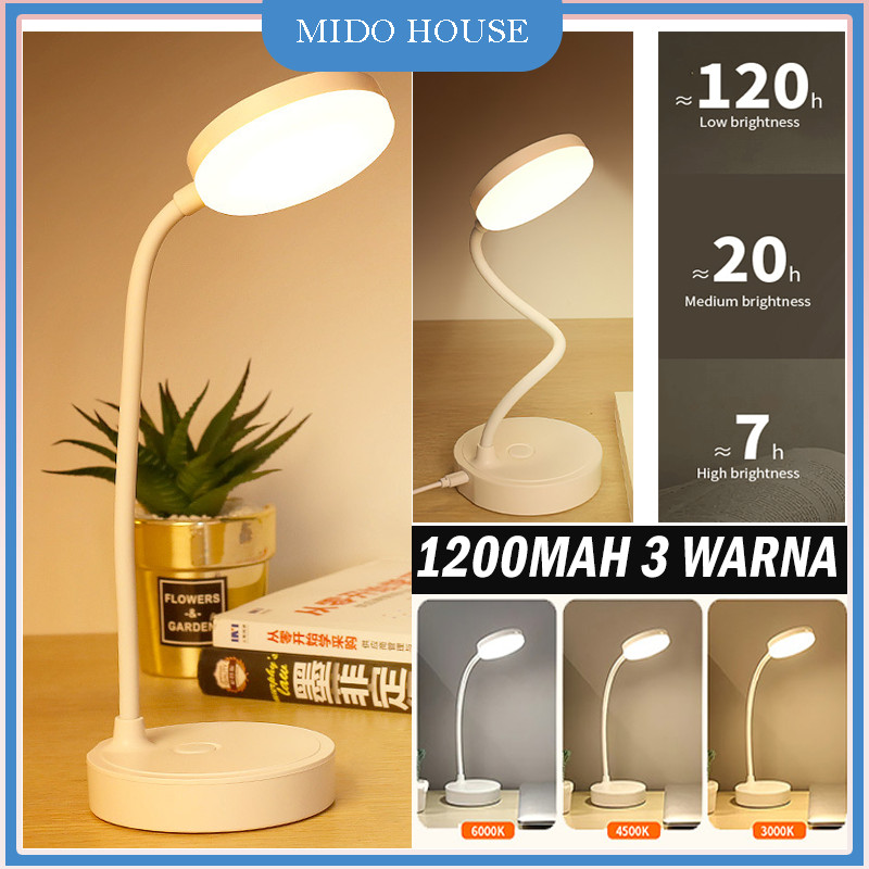 Jual 1200mAh Lampu Belajar Tricolour Sentuh 3 Warna/Lampu Tidur Wireless/Portable Charge Touch ...