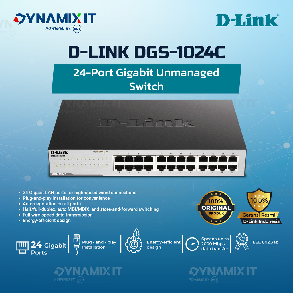 Jual D-Link / DLink DGS-1024C 24-port 10/100/1000Mbps Unmanaged Switch ...