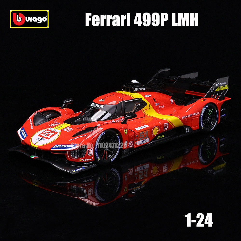 Jual Bburago 1:24 Ferrari 499P LMH FORMULA RACING 488 250GTO FXXK 458 Alloy Luxury Vehicle ...