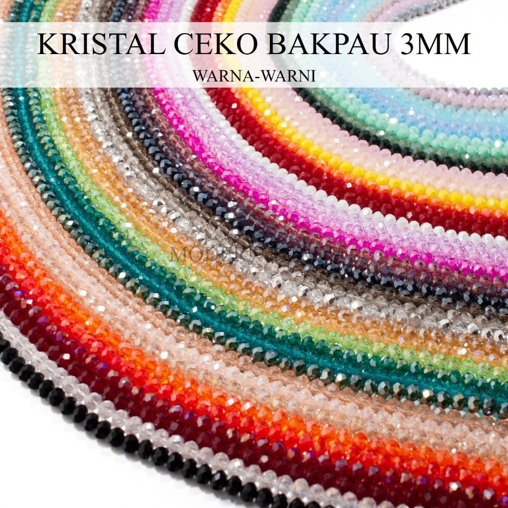 Jual 3MM - Manik Kristal Ceko Bakpau / Bakpao / Bulat / Gepeng Bening ...