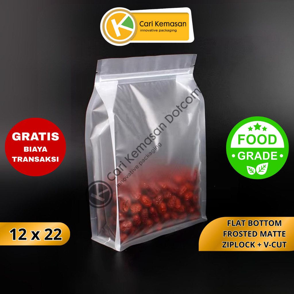 Jual Standing Pouch Handle 12x22 Bening Transparan Doff Ziplock Kemasan ...