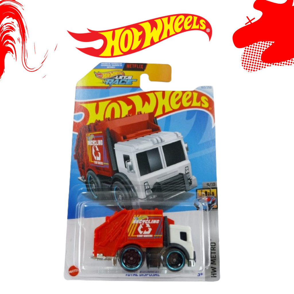 Jual Hot Wheels Total Disposal Truck Sampah Merah Putih Recycling Metro ...