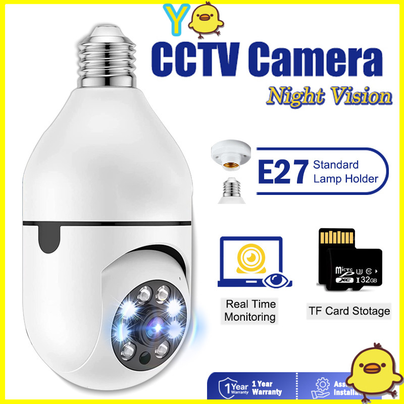 Jual CCTV Lampu Kamera CCTV Lampu Wifi Indoor Wireless 360° Wide 1080P ...