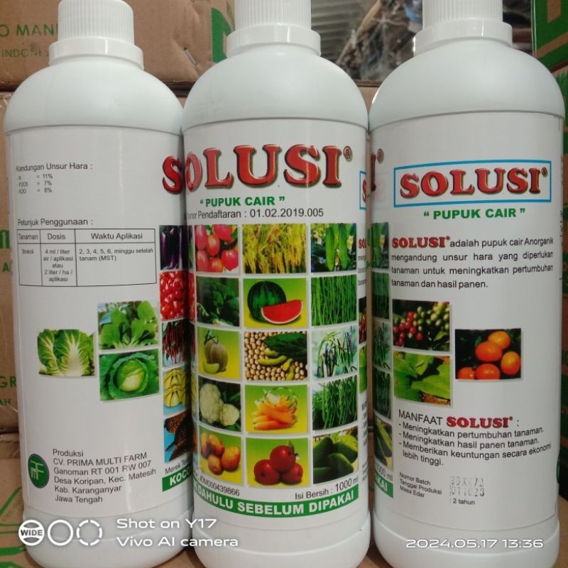 Jual Pupuk Spray merk SOLUSI Kemasan 1 liter nutrisi premium untuk ...