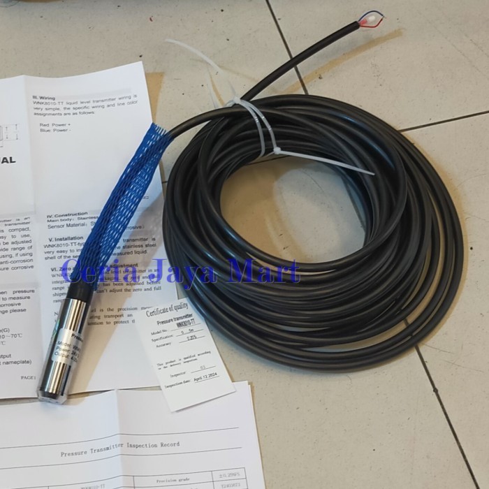 Jual Submersible Water Level Transmitter 0-15m sensor transducer Kabel ...