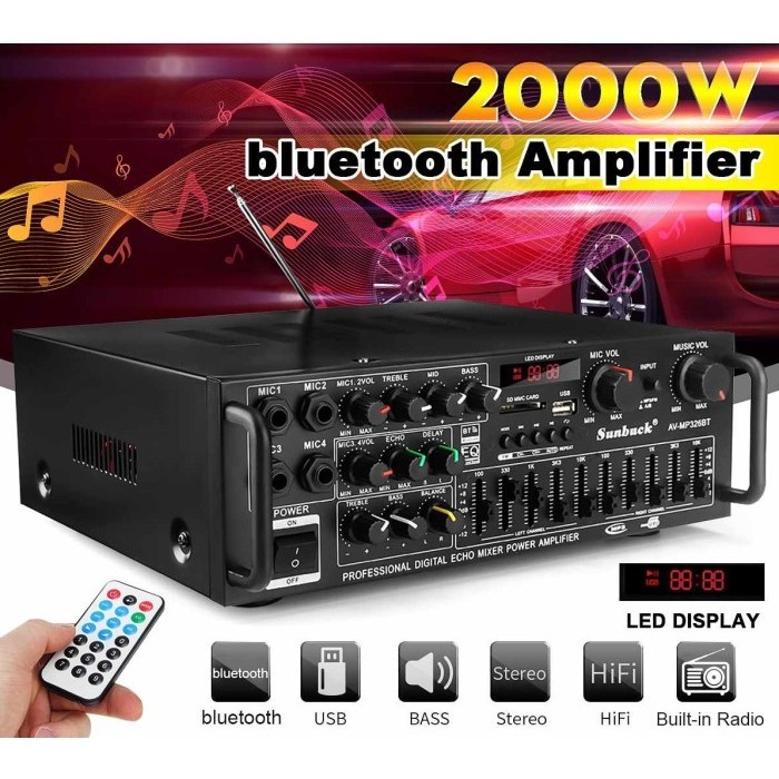 Jual Power Amplifier 2000W 2 Channel Audio HiFi Amplifier Stereo ...