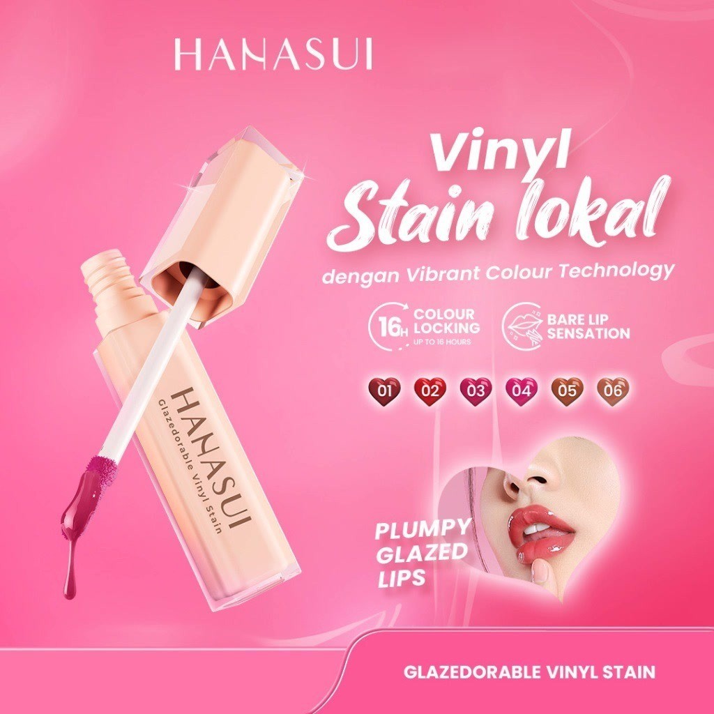 Jual Hanasui Glazedorable Vinyl Stain Hanasui Lip Vinyl - Bombo ...