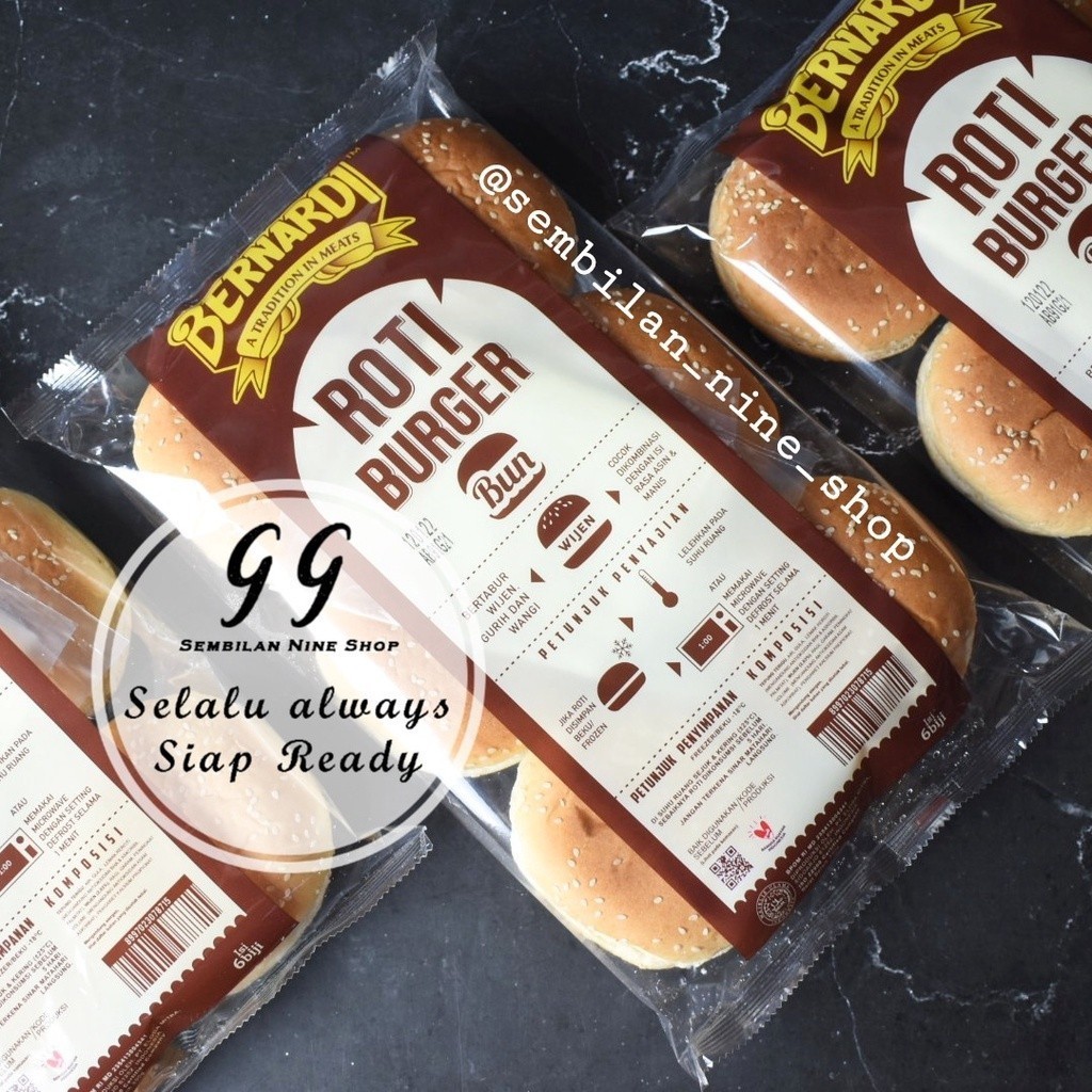 Jual BERNARDI Roti BURGER BUN Wijen isi 6 PCS Berger Bread Bakery ...